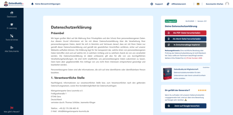 Datenschutzerklärung Generator nach Schweizer Recht | kostenlos